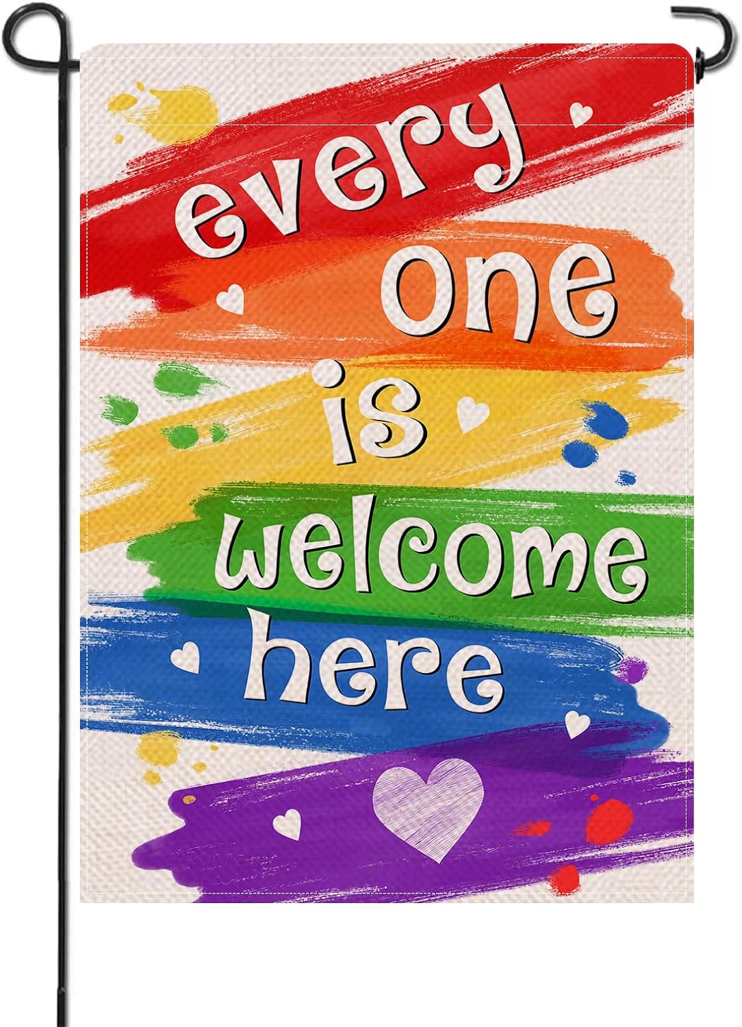 Rainbow Every One is Welcome Here Small Decorative Garden Flag, LGBTQ ...