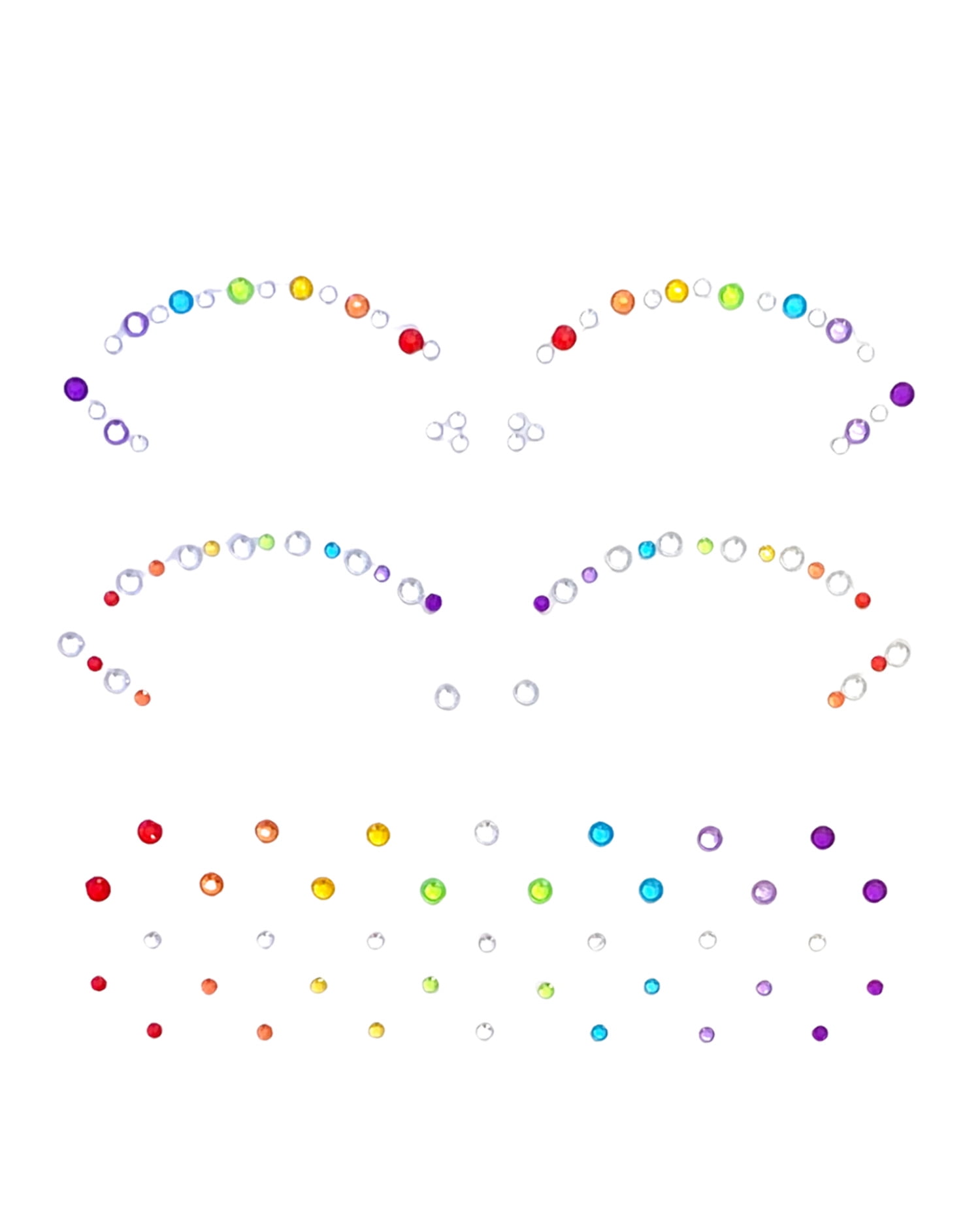 Rainbow Face Gem Cut Crease Face Jewel Sticker Pack - Walmart.com