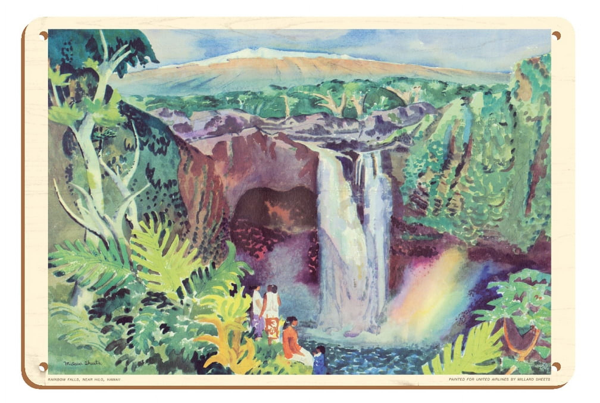 Rainbow Falls (Waiānuenue) - Hilo Hawai’i - United Air Lines - Vintage ...