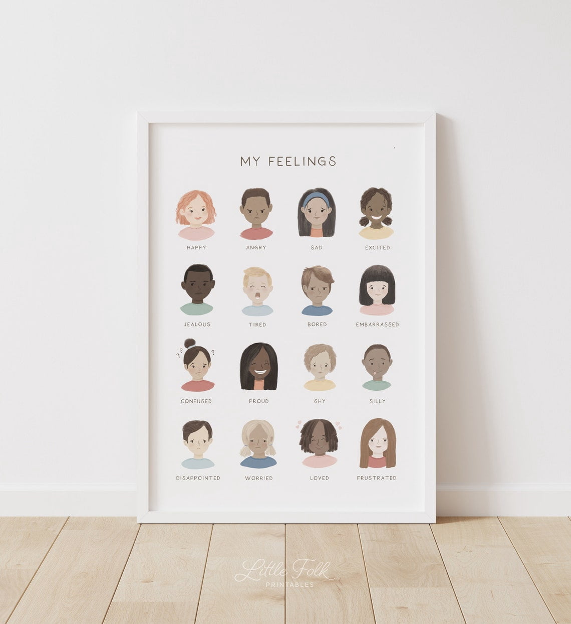 Rainbow Feelings Chart Emotions Postermontessori Homeschool Decor ...