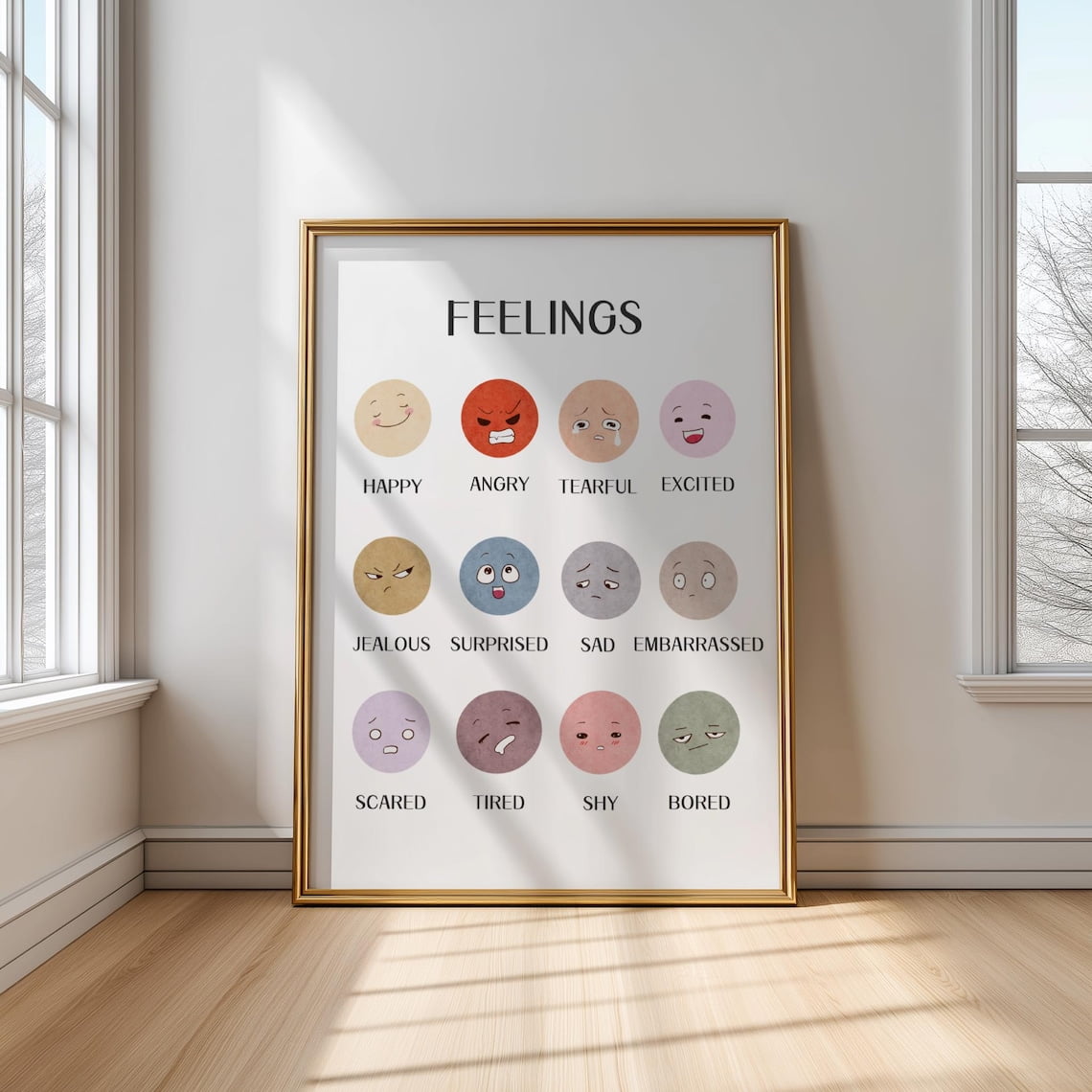 Rainbow Feelings Chart: Montessori Emotions Poster, Unframed Canvas ...