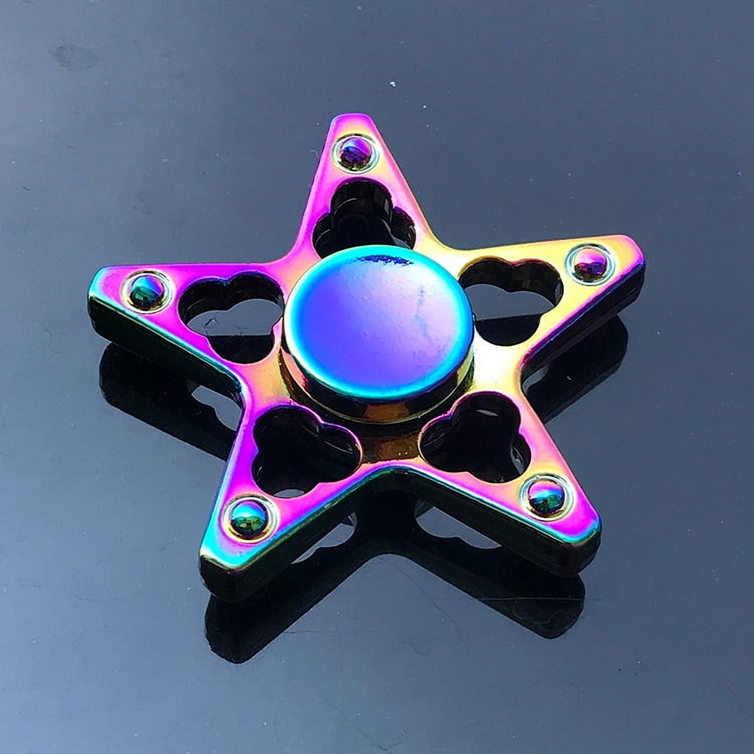 Rainbow Fidget Metal Spinner Colorful Finger Spinners High Speed Hand Spinners Fidget Toys for ...