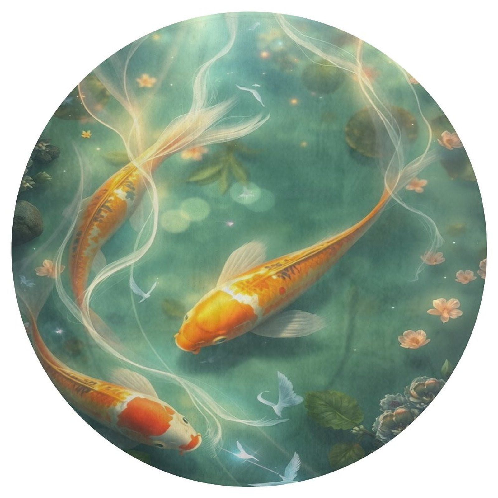 Rainbow Fish Circular Carpet Floor Mat Living Room Sofa Room Bed Rug ...