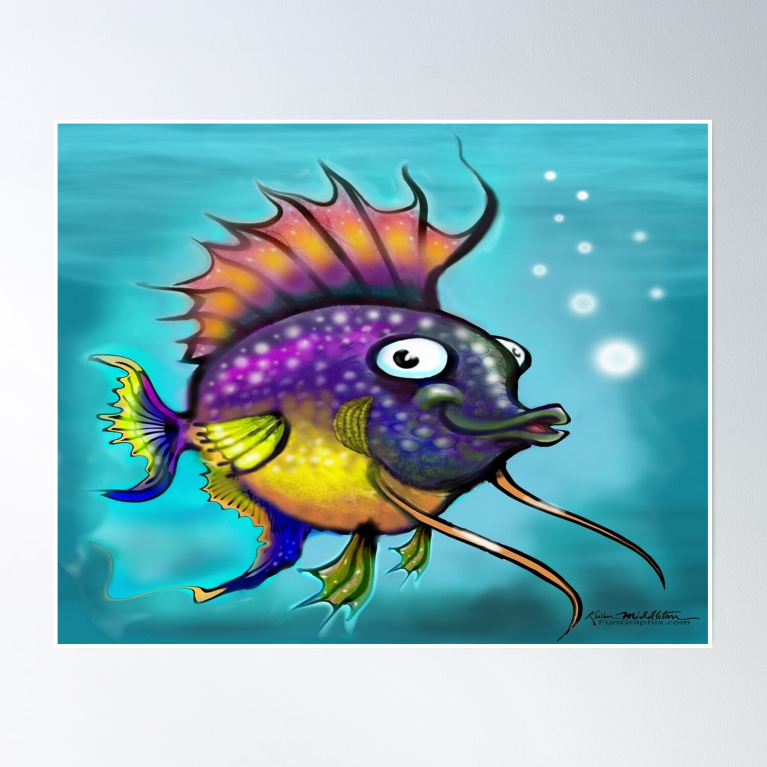 Rainbow Fish Poster Wall Art, Modern Wall Decor, 12x18 UNFRAMED ...