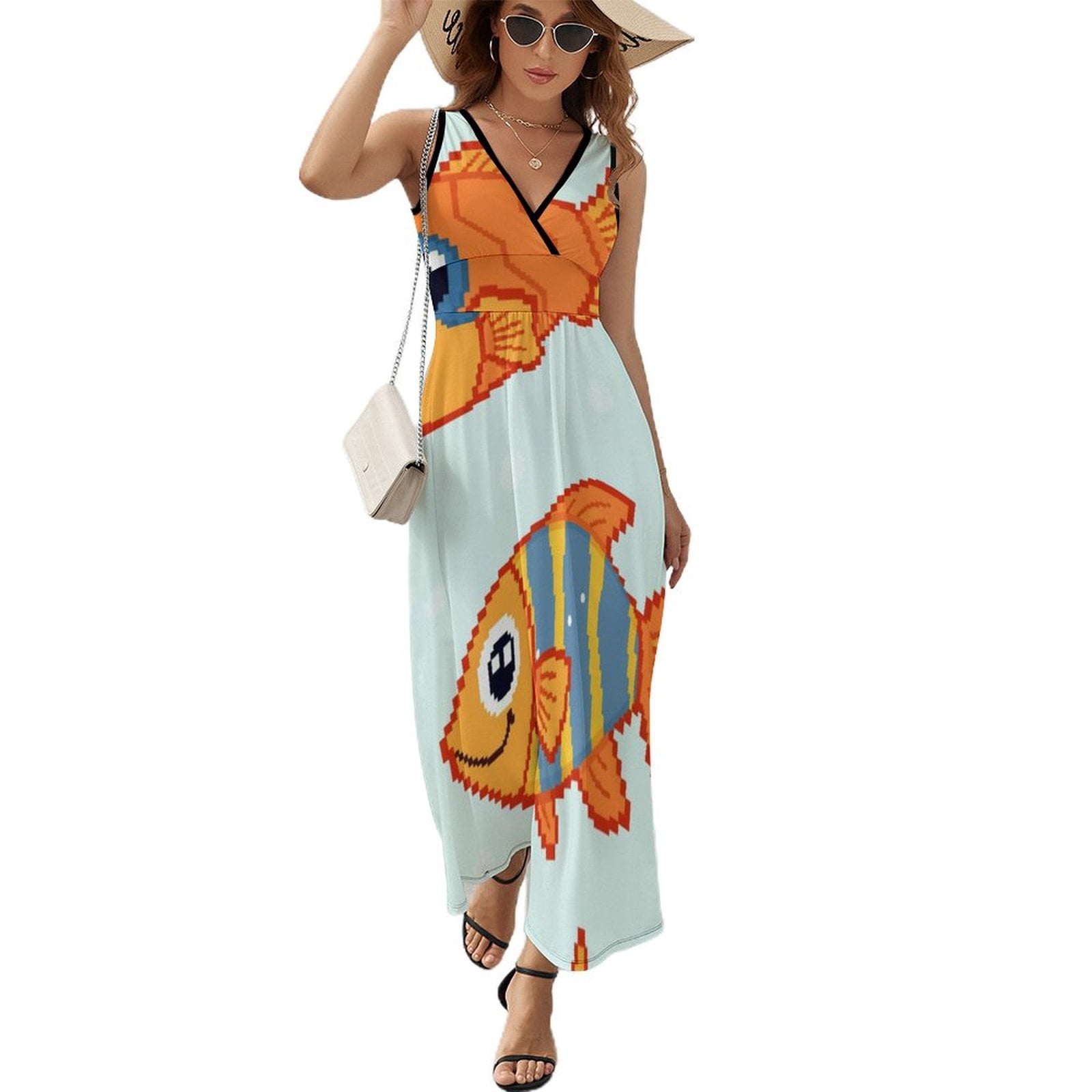 Rainbow Fish Sleeveless Luxury Evening Dress For Women Party Dress ...