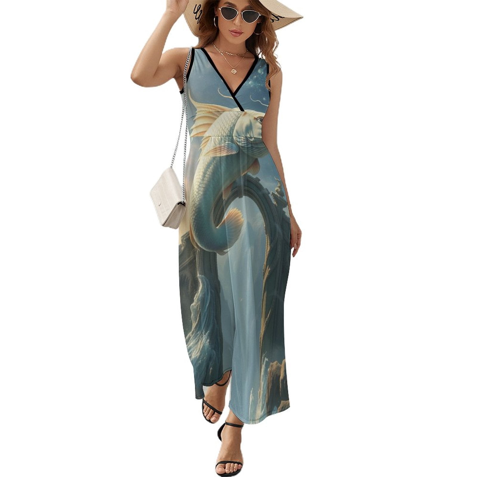 Rainbow Fish Sleeveless Luxury Evening Dress For Women Party Dress ...