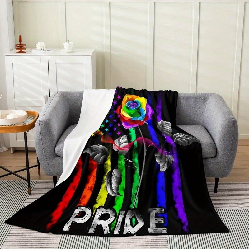 [Rainbow Flag Fuzzy Blanket] Soft 50x60 Inch LGBT Pride Rainbow Flag ...