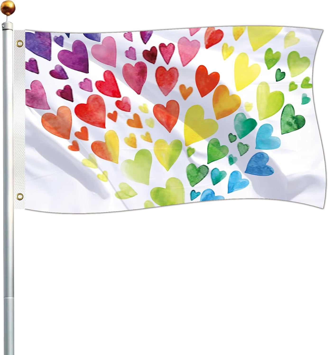 Rainbow Flag Heart Love Flags Outdooor, Rainbow Transgender Lesbian ...