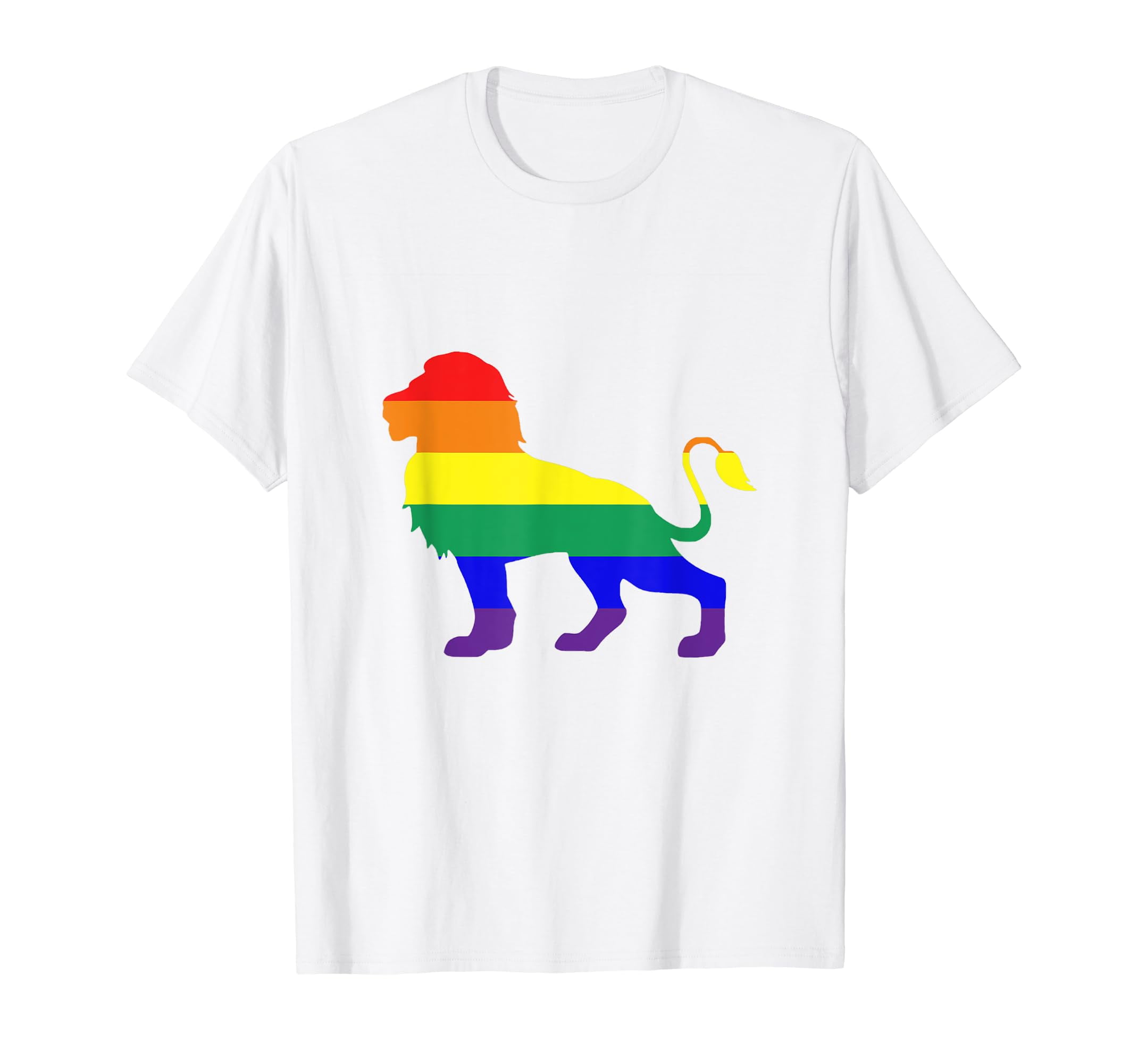 Rainbow Flag Lion Animal LGBTQ Pride Short Sleeve White T-Shirt ...