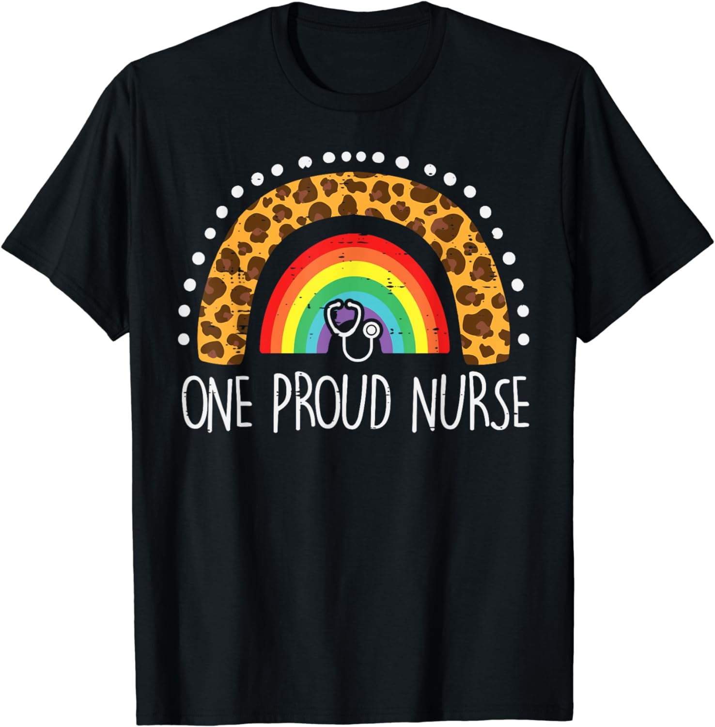 Rainbow Flag One Proud Nurse RN Scrub LGBT Pride Month Gay T-Shirt ...