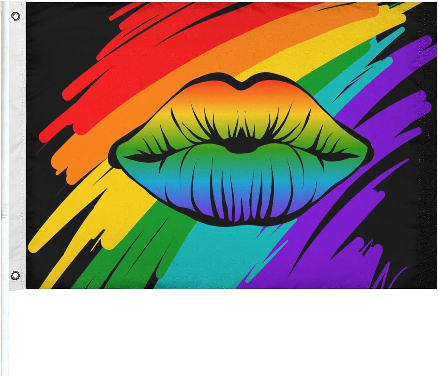 Rainbow Flag Outdoor Lips Gay Pride Garden Flag for Outside Funny Flags ...