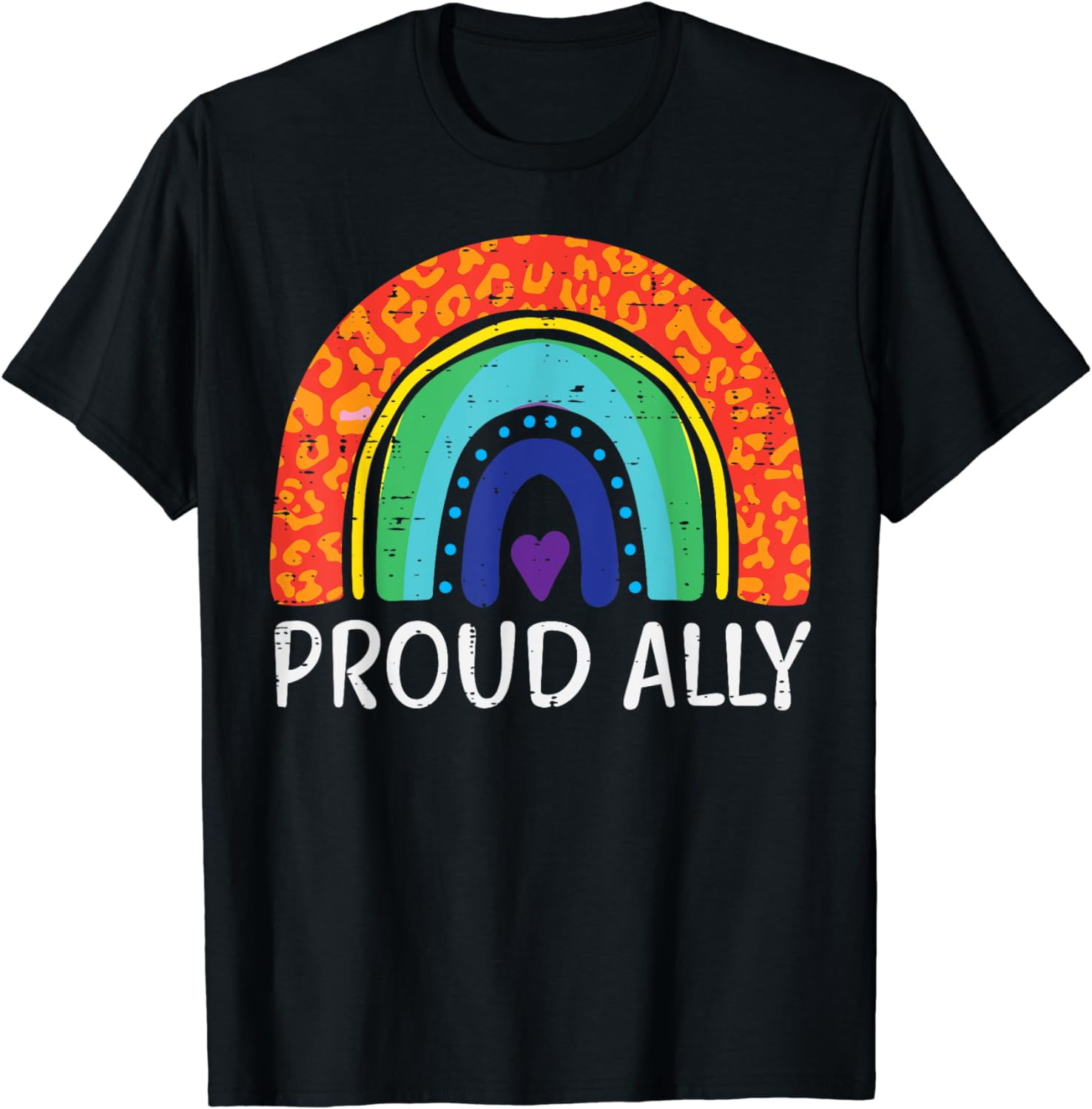 Rainbow Flag Proud Ally Gay Pride Month LGBTQ Ally LGBT T-Shirt ...