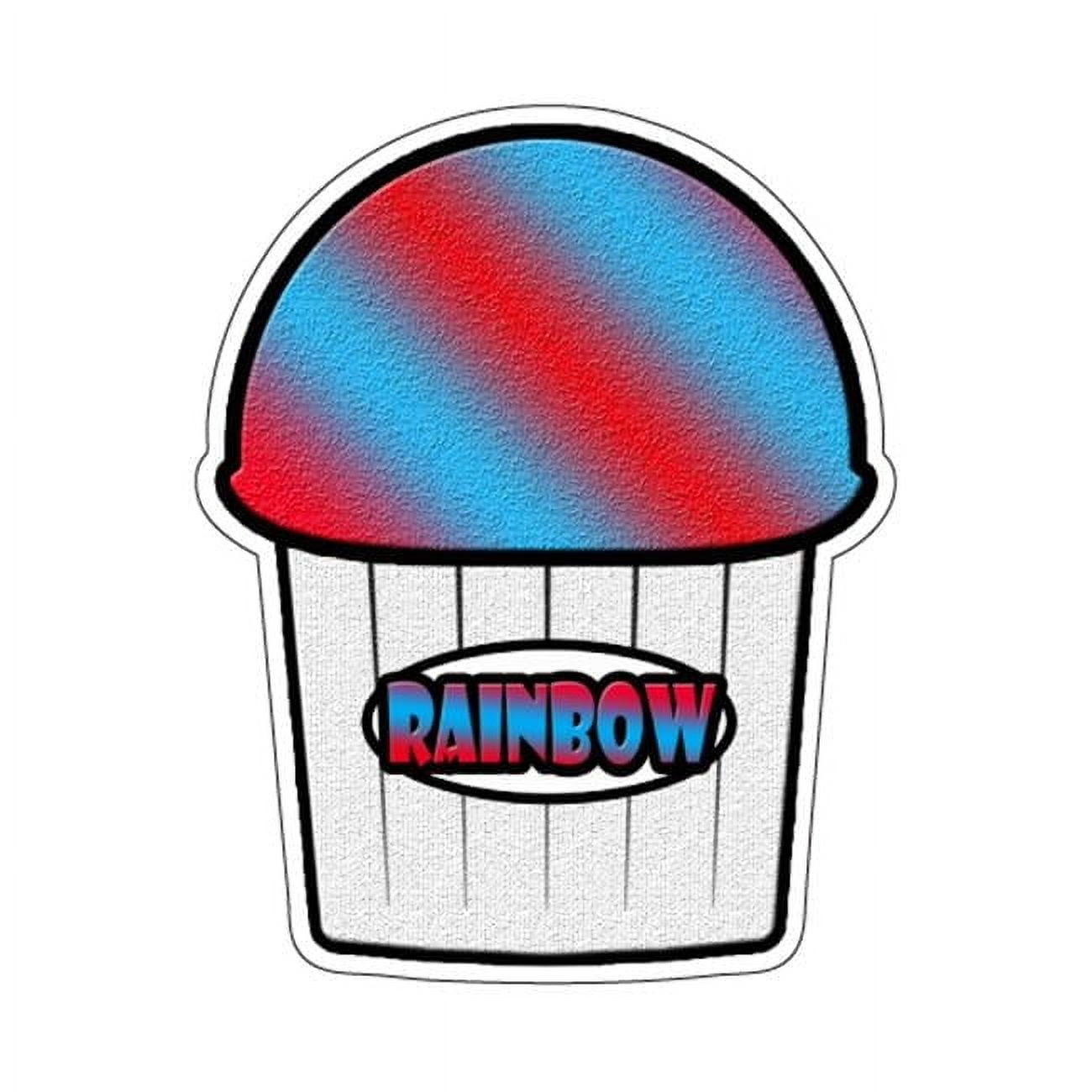 Rainbow Flavor Italian Ice Die-Cut Decal - Shaved Ice Swirl Cart ...