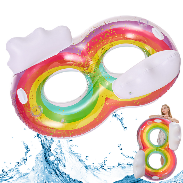 Rainbow Float Inflatable Pool Float,Tanning Pool Float that can Support ...