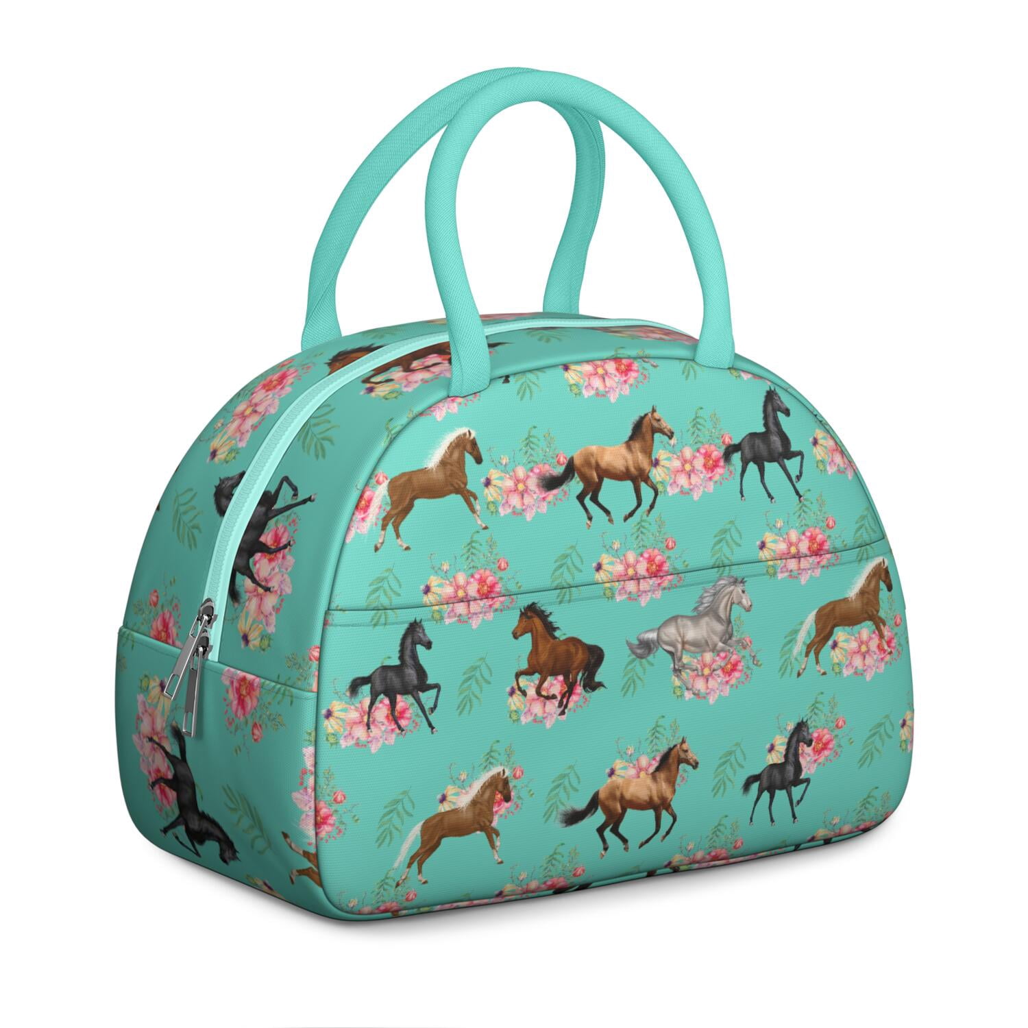 Rainbow Floral Thermal Lunch Bag - Horse Lovers' Insulated Lunch Box ...