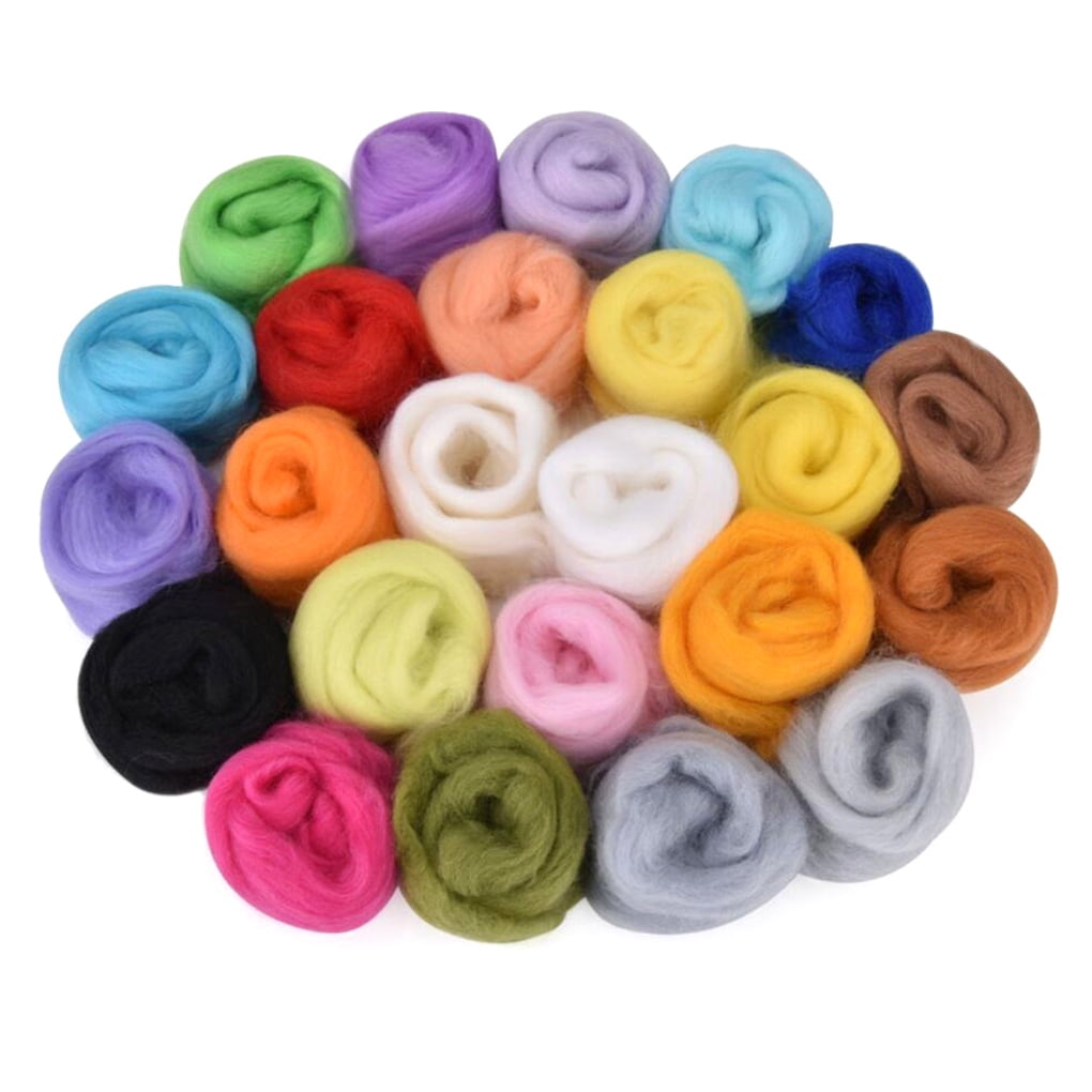 Rainbow Fluffy Fiber Roving Top for Spinning Wheel Felting Fleece ...