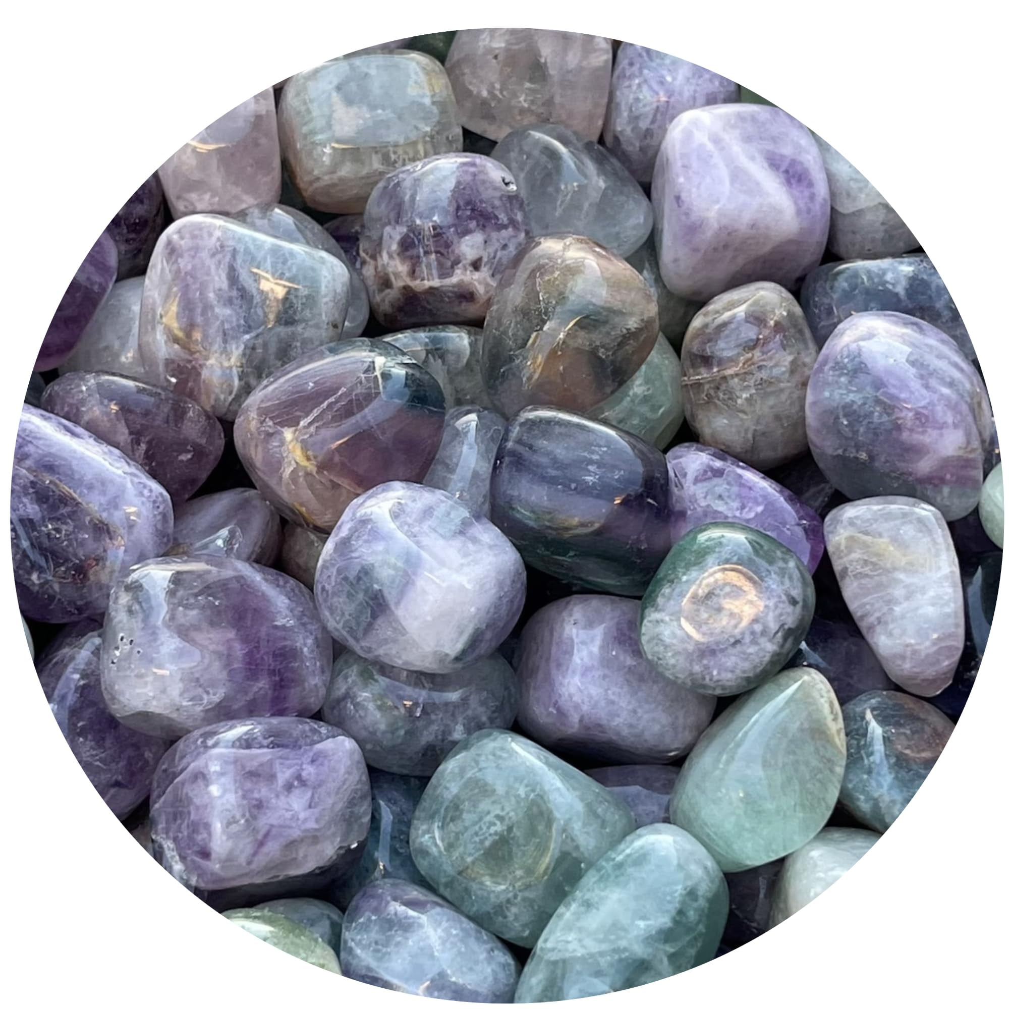 Rainbow Fluorite Tumbled Stones, Polished Natural Rainbow Fluorite Gemstone, Rainbow Fluorite ...