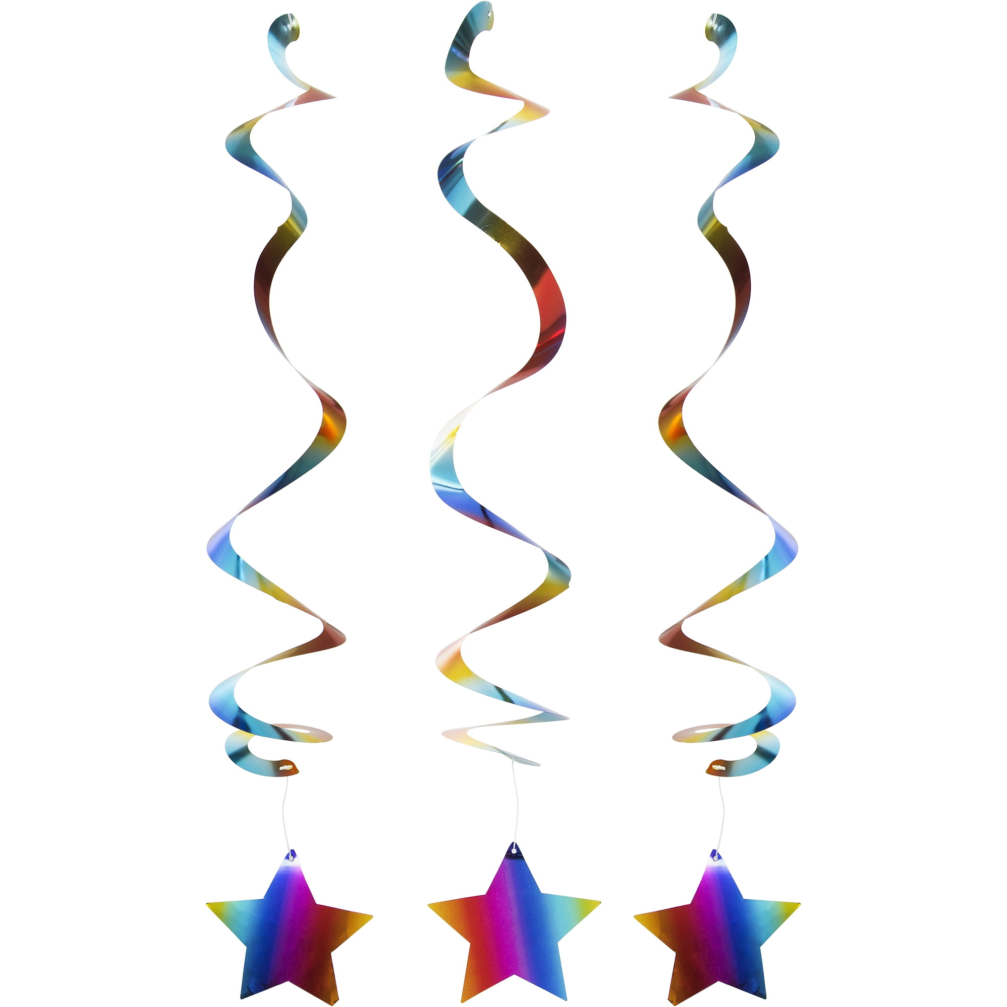Rainbow Foil Star Dizzy Danglers 3 Count 26" by Way to Celebrate ...