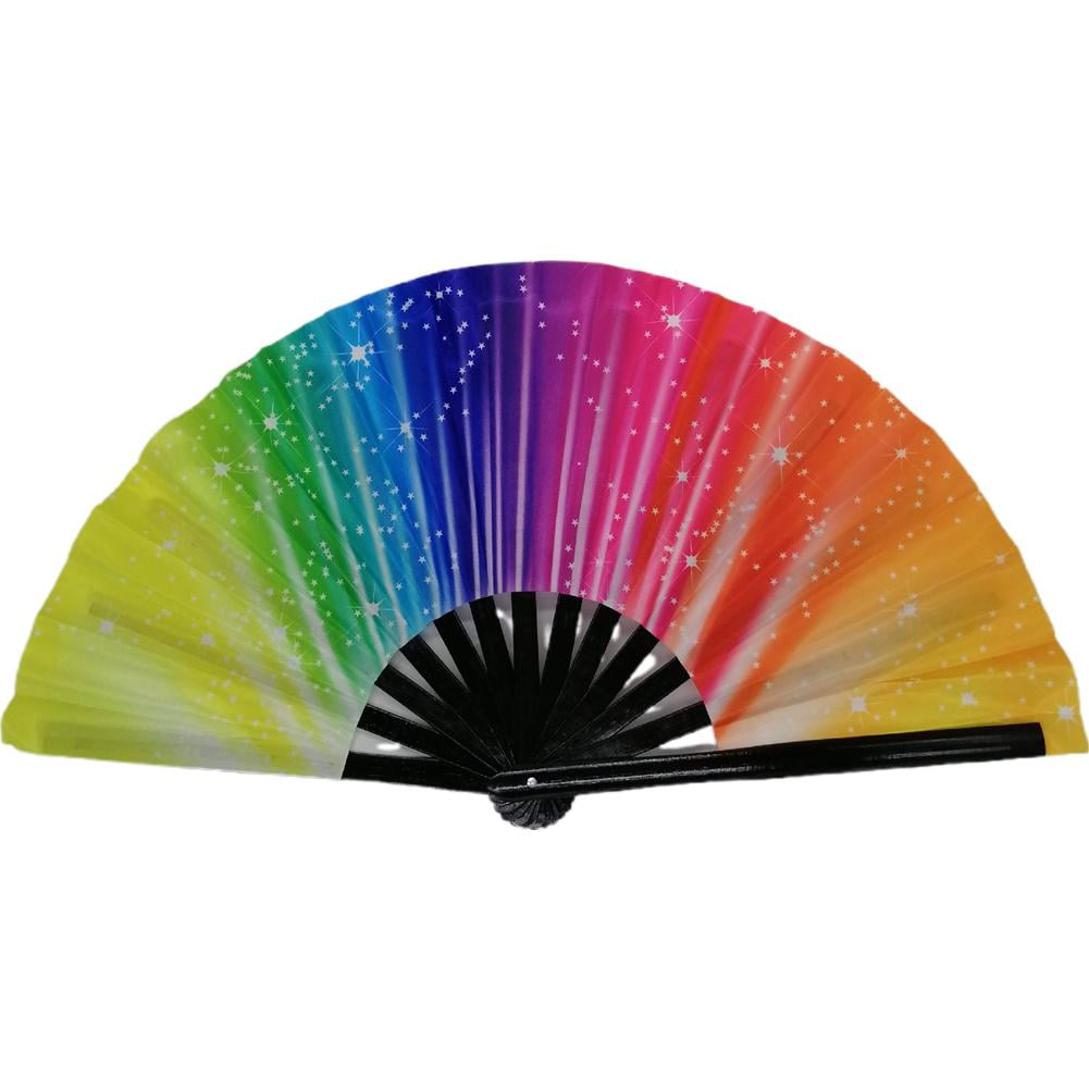 Rainbow Folding Fans,Pride Colorful Folding Rave Handheld Fans,Plastic ...