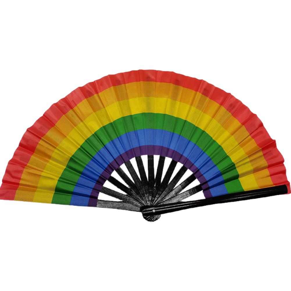 Rainbow Folding Fans,Pride Colorful Folding Rave Handheld Fans,Plastic ...