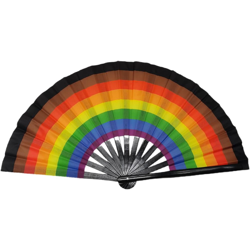Rainbow Folding Fans,Pride Colorful Folding Rave Handheld Fans,Plastic ...