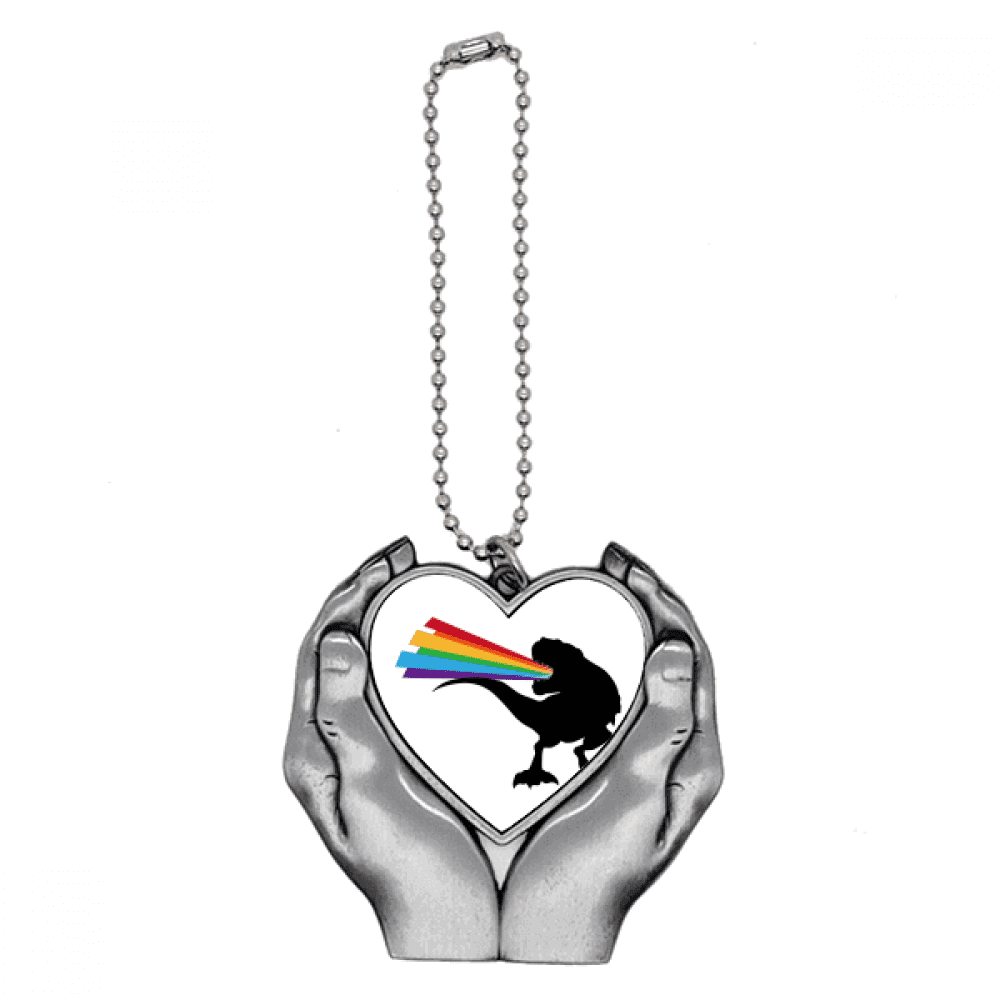 Rainbow Fountain Dinosaur Back Car Keychain Heart Pendant Ornament ...