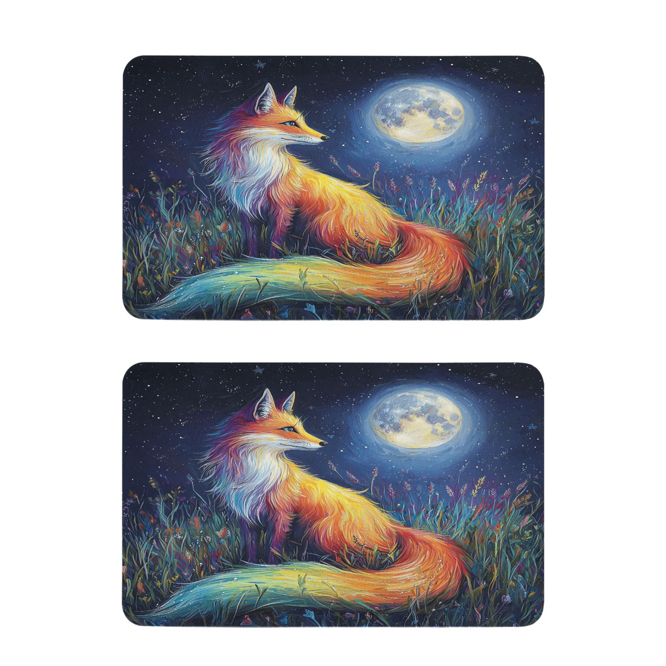 Rainbow Fox in Starry Grassland Strong Fridge Magnets Refrigerator ...