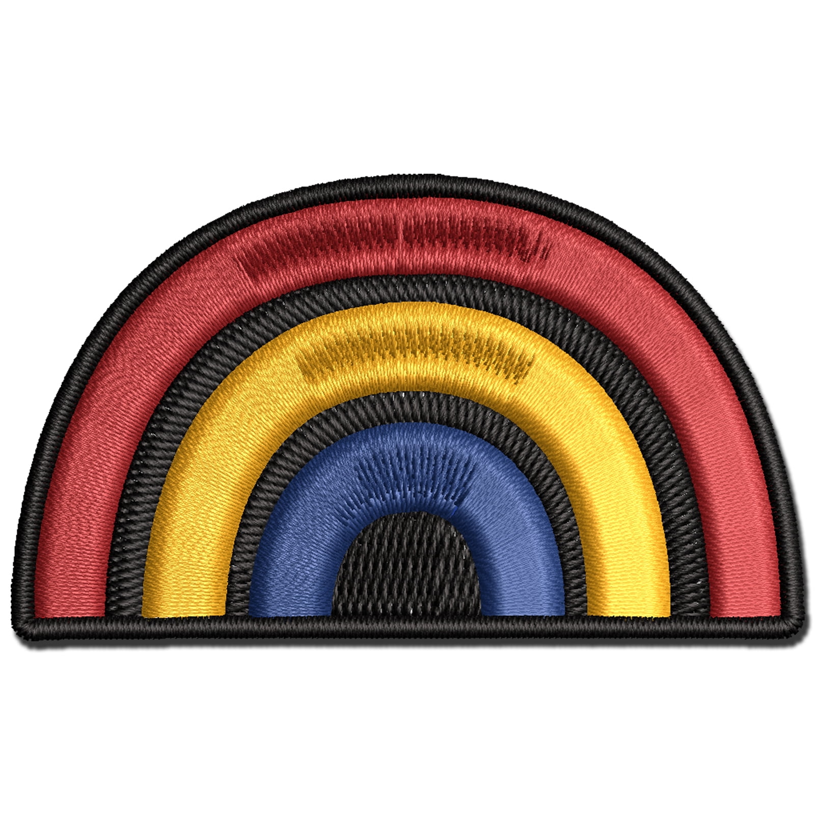 Rainbow Fun Doodle Applique Multi-Color Embroidered Hook & Loop Patch - 2.5 Inch Small - Walmart.com