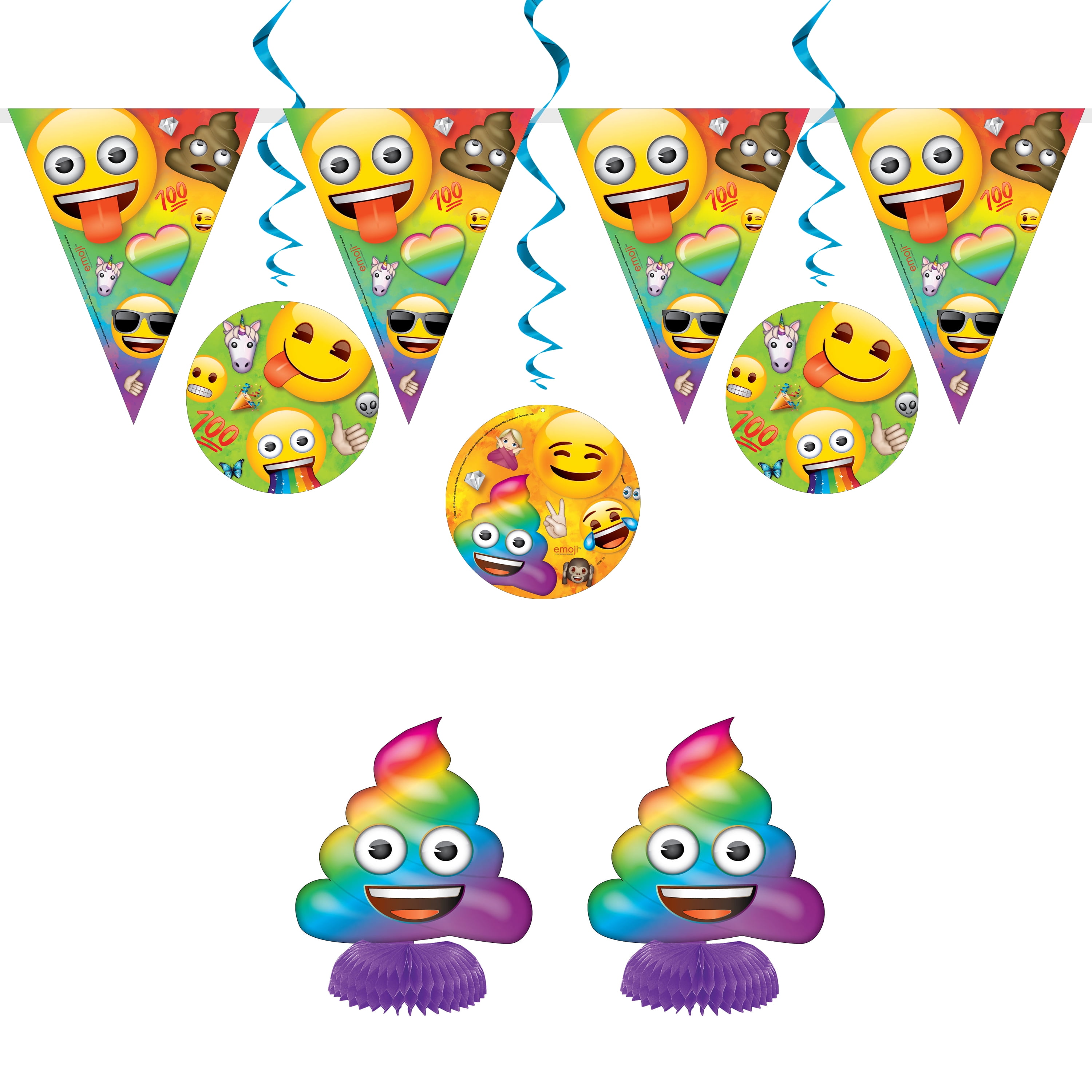 Rainbow Fun Emoji Party Decorating Kit, 7pc - Walmart.com