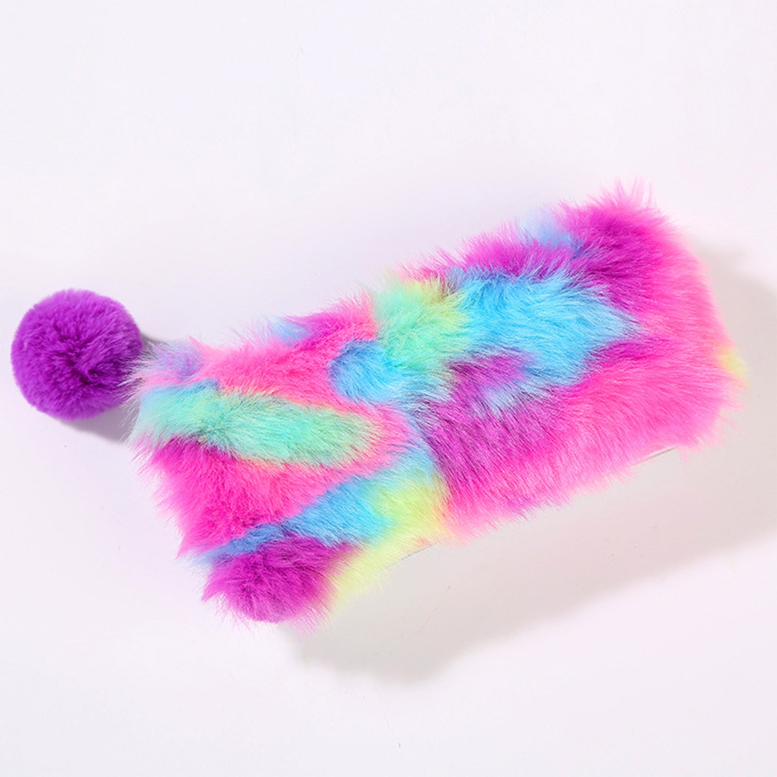 Rainbow Furry Storage Bag Fluffy Pencil Case for , Furry Unicorn Pencil ...