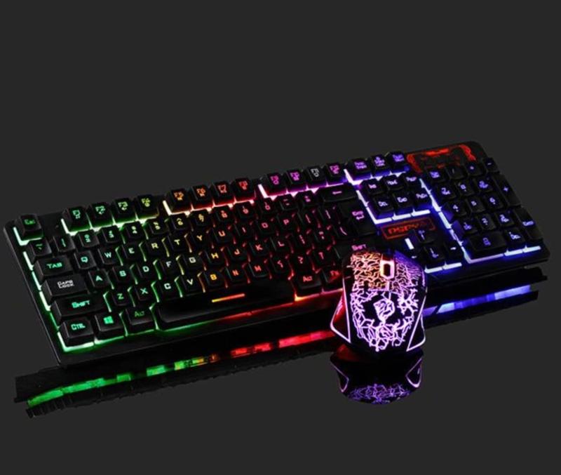 Rainbow Gaming Keyboard and Mouse Set for PC/PS4/PS3/Xbox One LED Multi ...