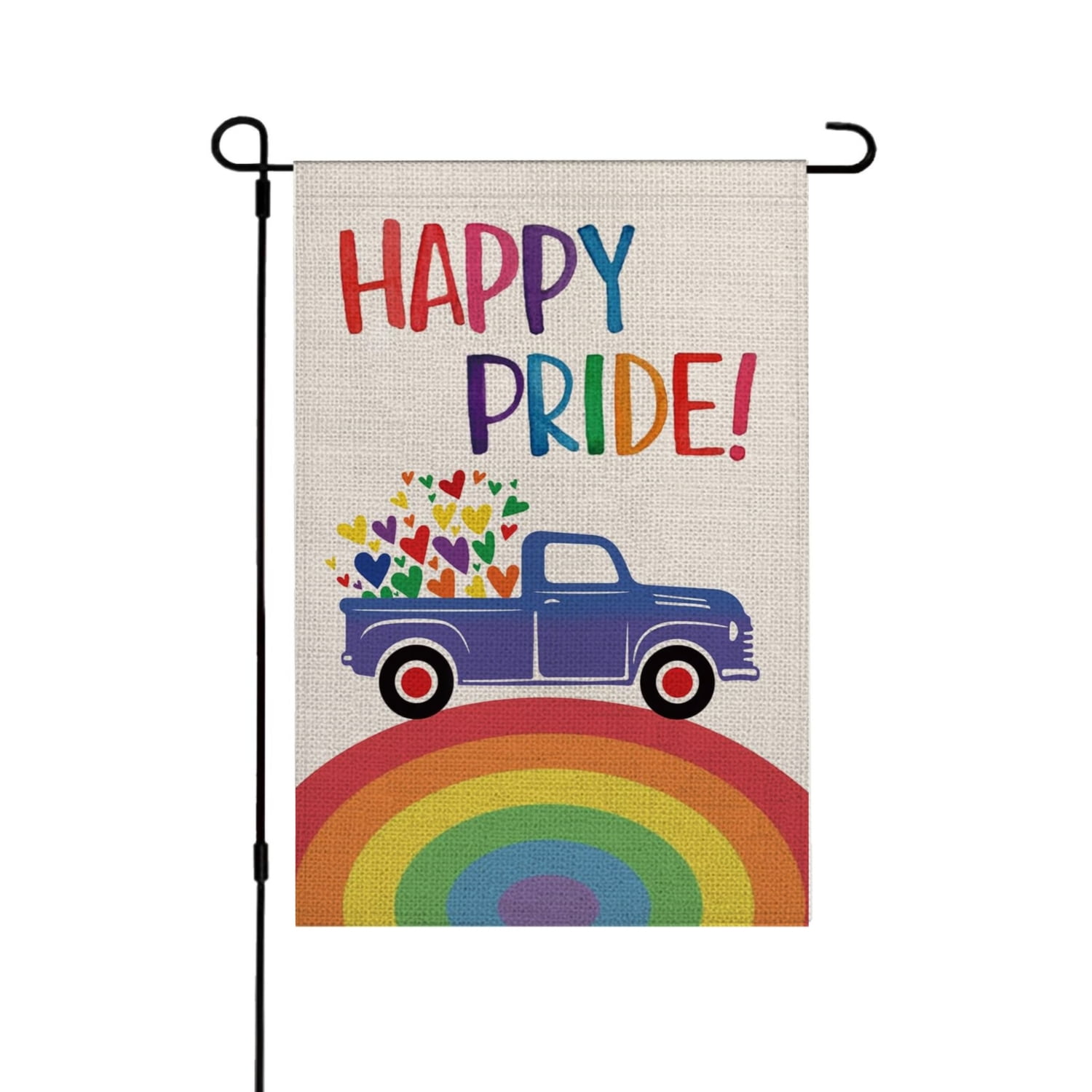 Rainbow Garden Flag Rainbow Truck Vertical Double Sided Happy Pride ...