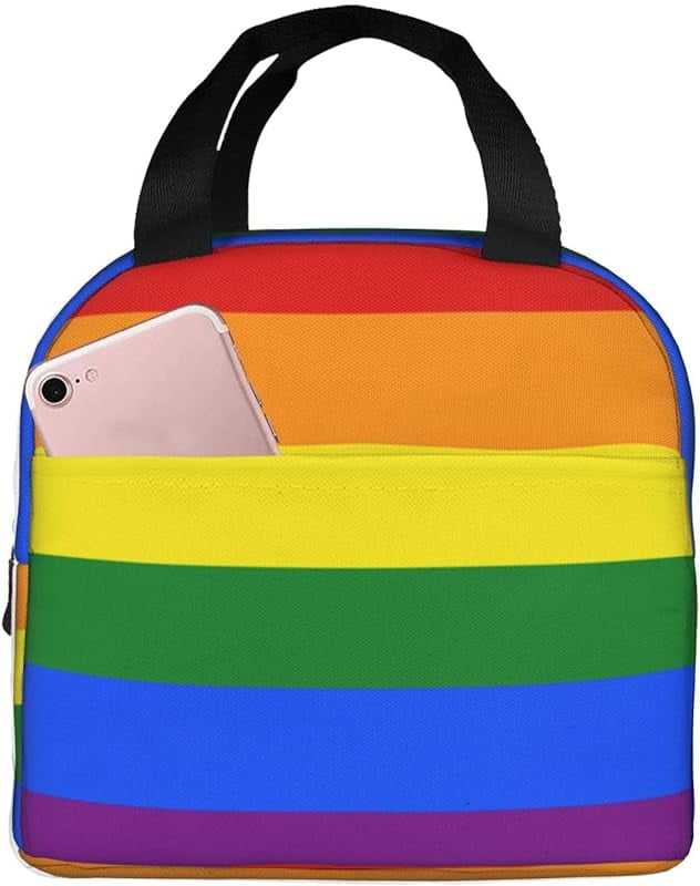 Rainbow Gay Colorful Heart Lgbt Lunch Bag Insulated Lunch Box Heat