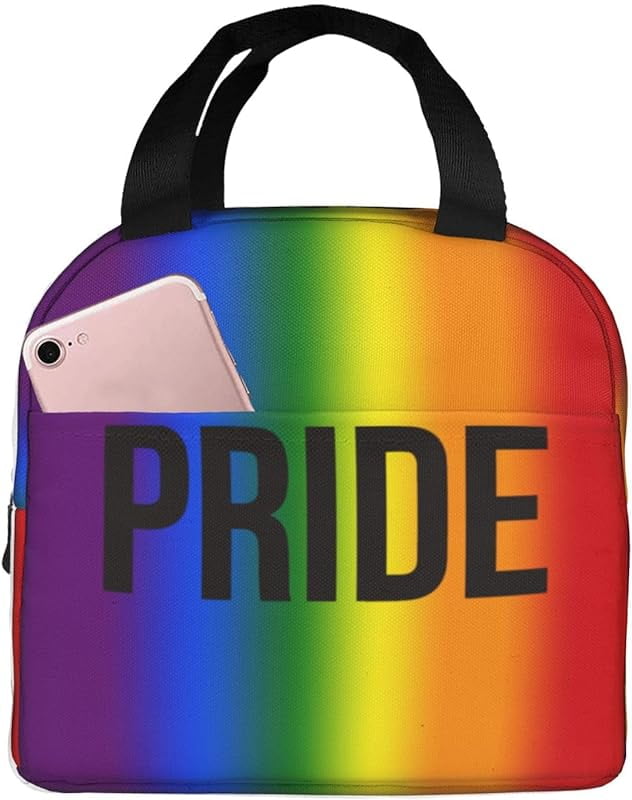 Rainbow Gay Colorful Heart Lgbt Lunch Bag Insulated Lunch Box Heat