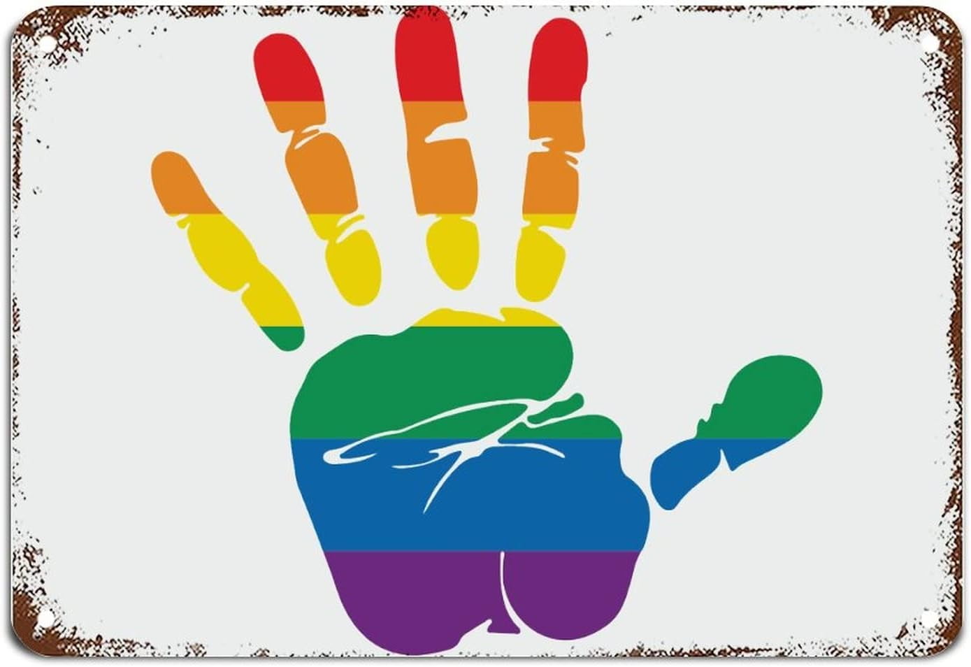 Rainbow Gay Hand Metal Sign Gay Pride LGBT Equalityity Lesbian Metal ...