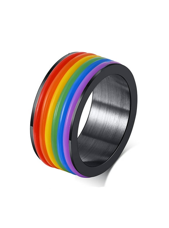 Stainless Steel Rainbow Ring