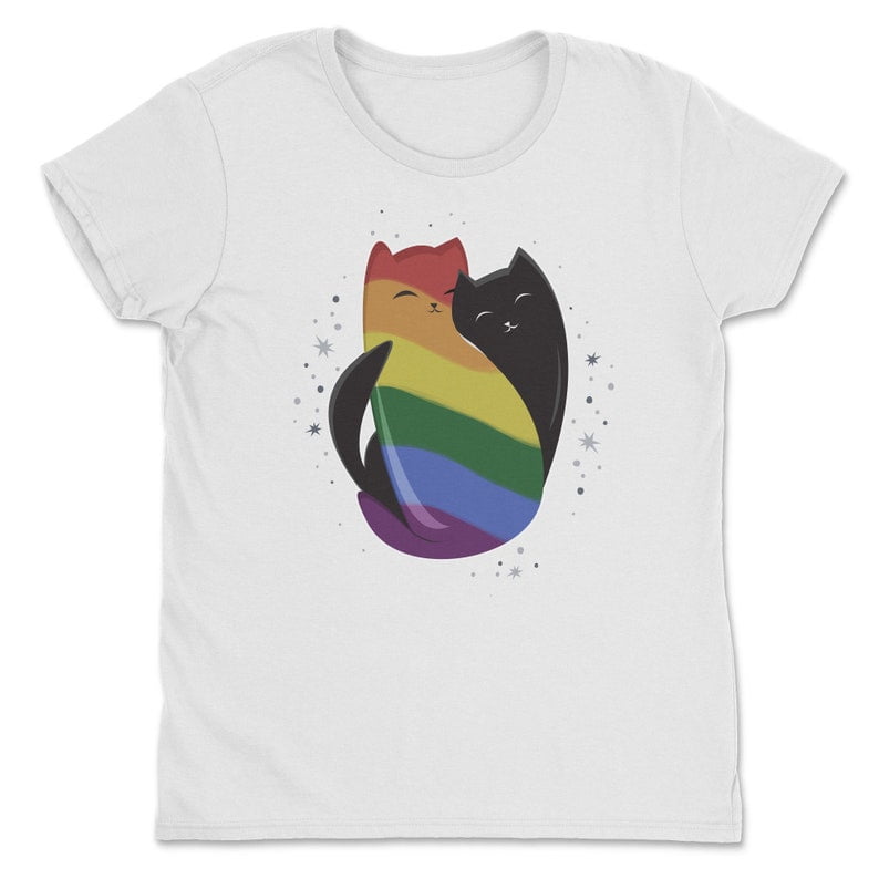 Rainbow Gay Pride Shirt, Rainbow Flag Pride Tee, Space Moon Cat Gay ...
