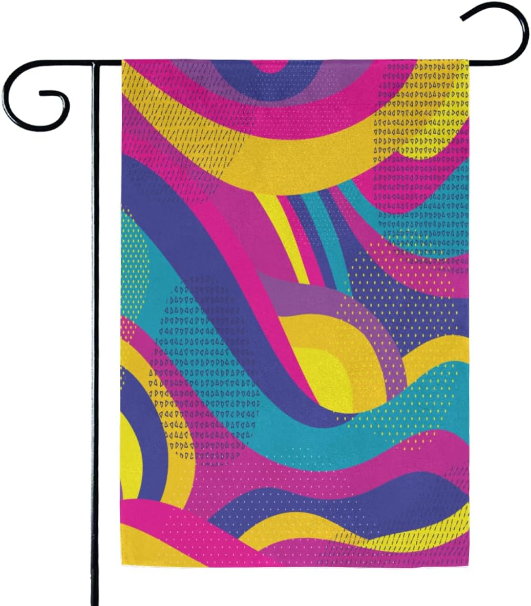 Rainbow Geometric Patterns Garden Flag Double Sided Vertical Spring ...