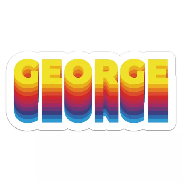 Rainbow George Name Sticker Phone Decal Water Bottle Stickers Car ...