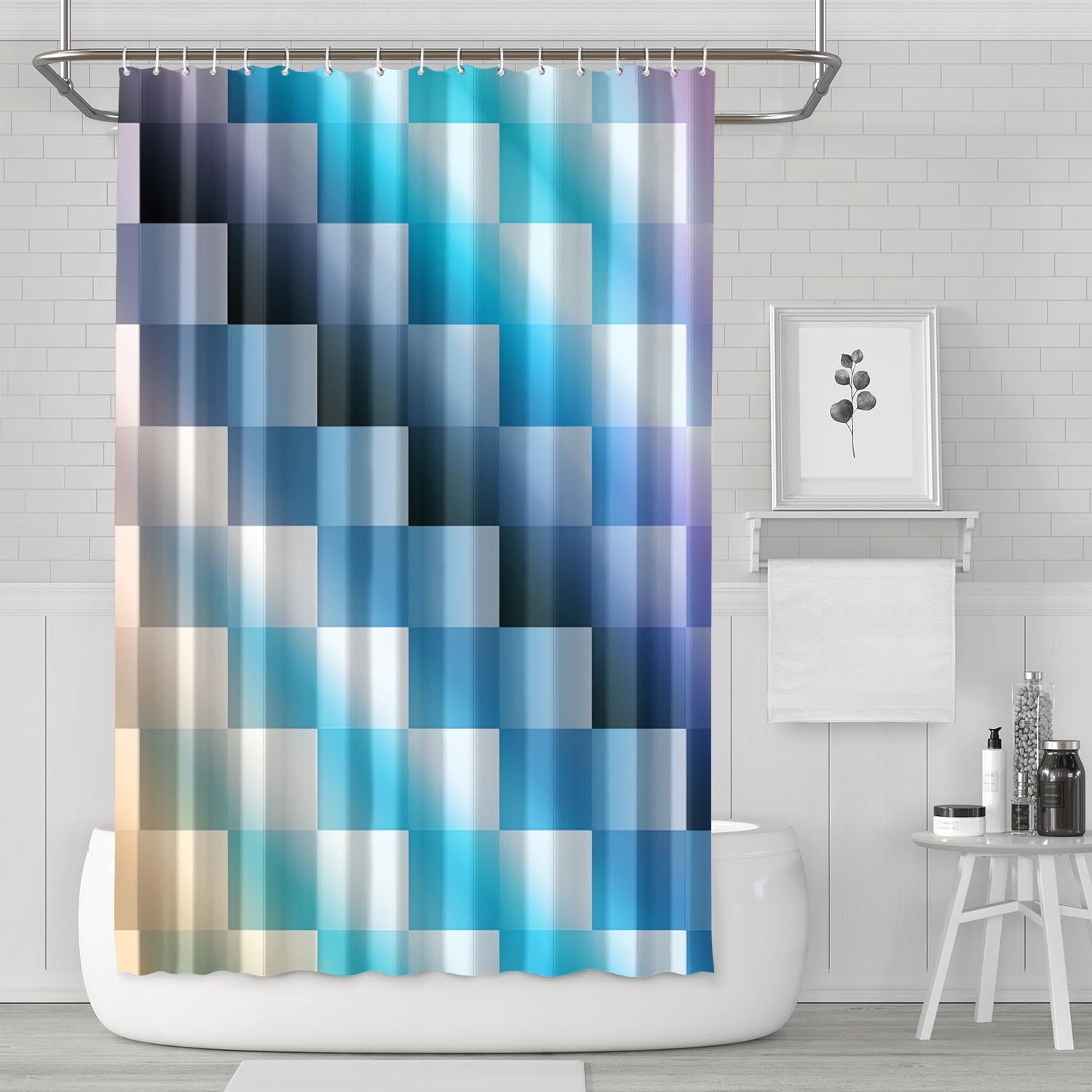 Rainbow Girl Colorful Geometry Aesthetic Shape Shower Curtain Liner ...