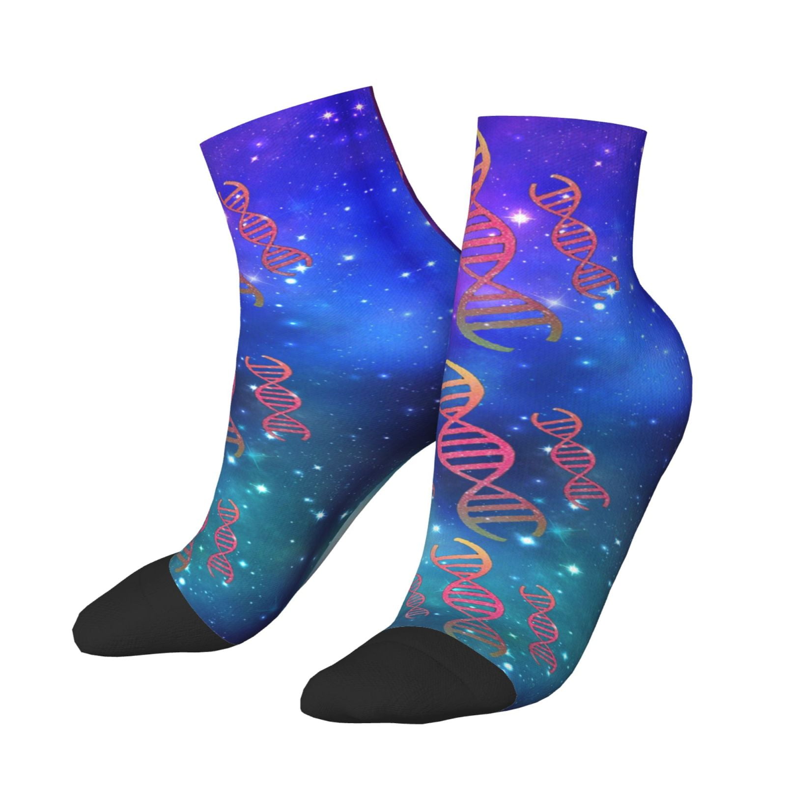 Rainbow Glitter Double Helix Colorful Quarter Socks for Men Women ...