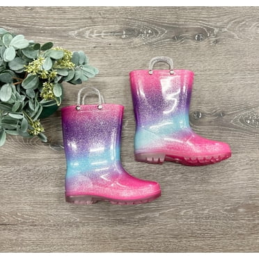 One Color Dots Printed Girls' Jelly Rain Boots - Walmart.com