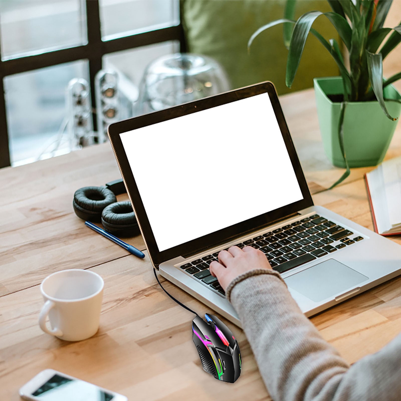 Rainbow Glowing Wired Desktop Computer Laptop Business Game - Walmart.com