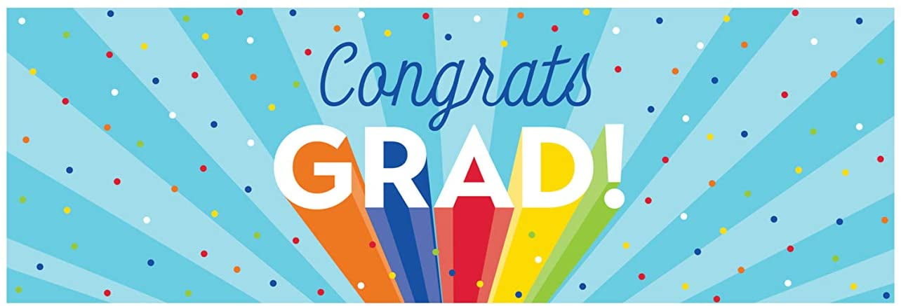 Rainbow Grad Banner, 1 ct - Walmart.com