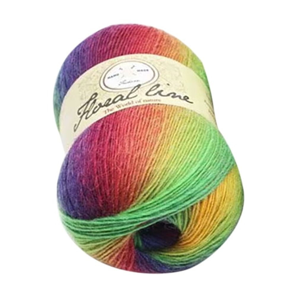 Rainbow Gradient Wool Yarn – 400m Soft Multicolored 100g Skeins for DIY ...
