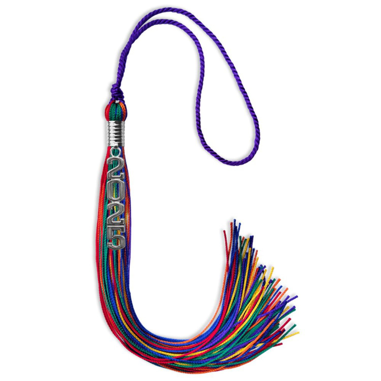 Endea Graduation Rainbow Graduation Tassel with Silver Stacked Date ...