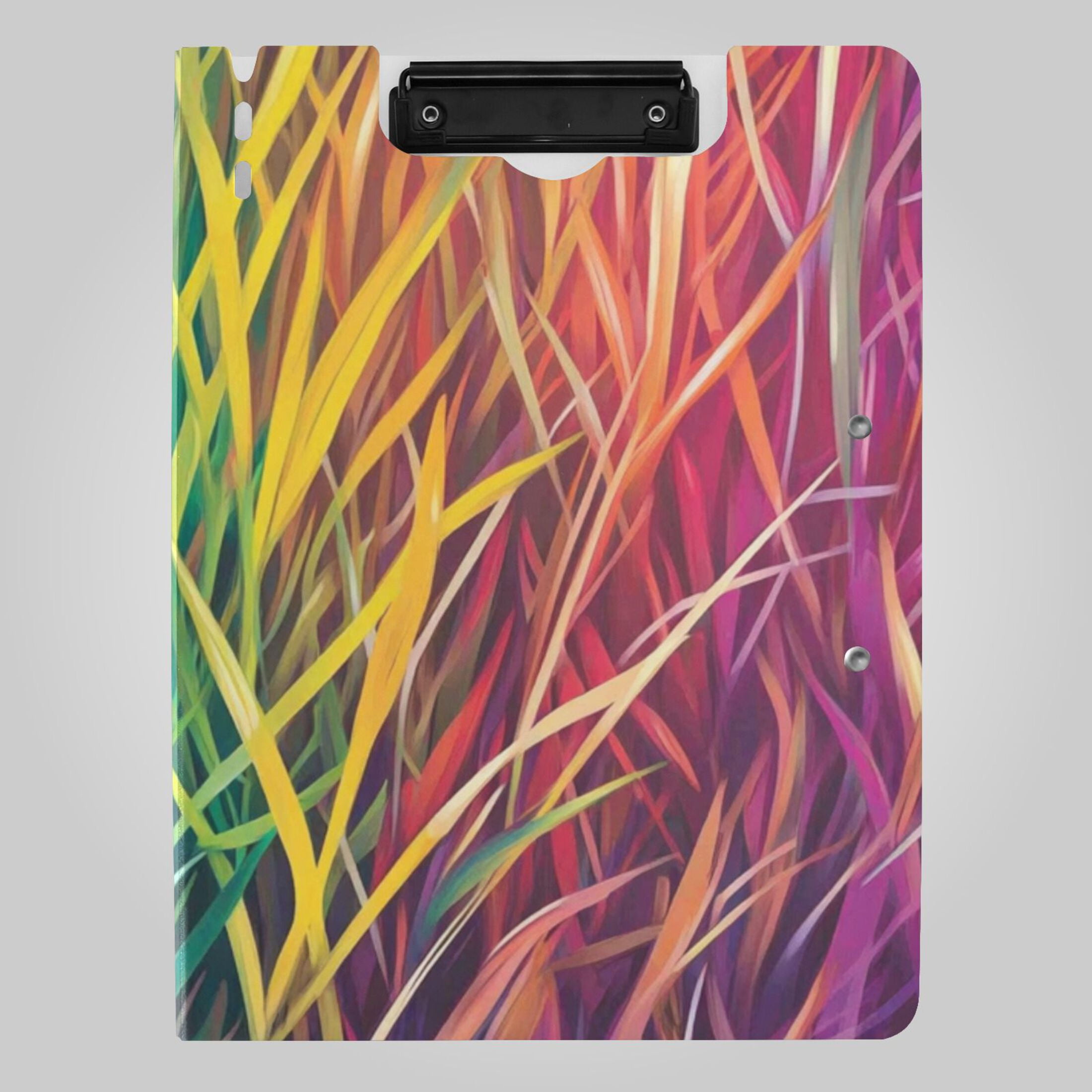 Rainbow Grass Foldable Binder Folder Clipboard with Pen Slot Double ...