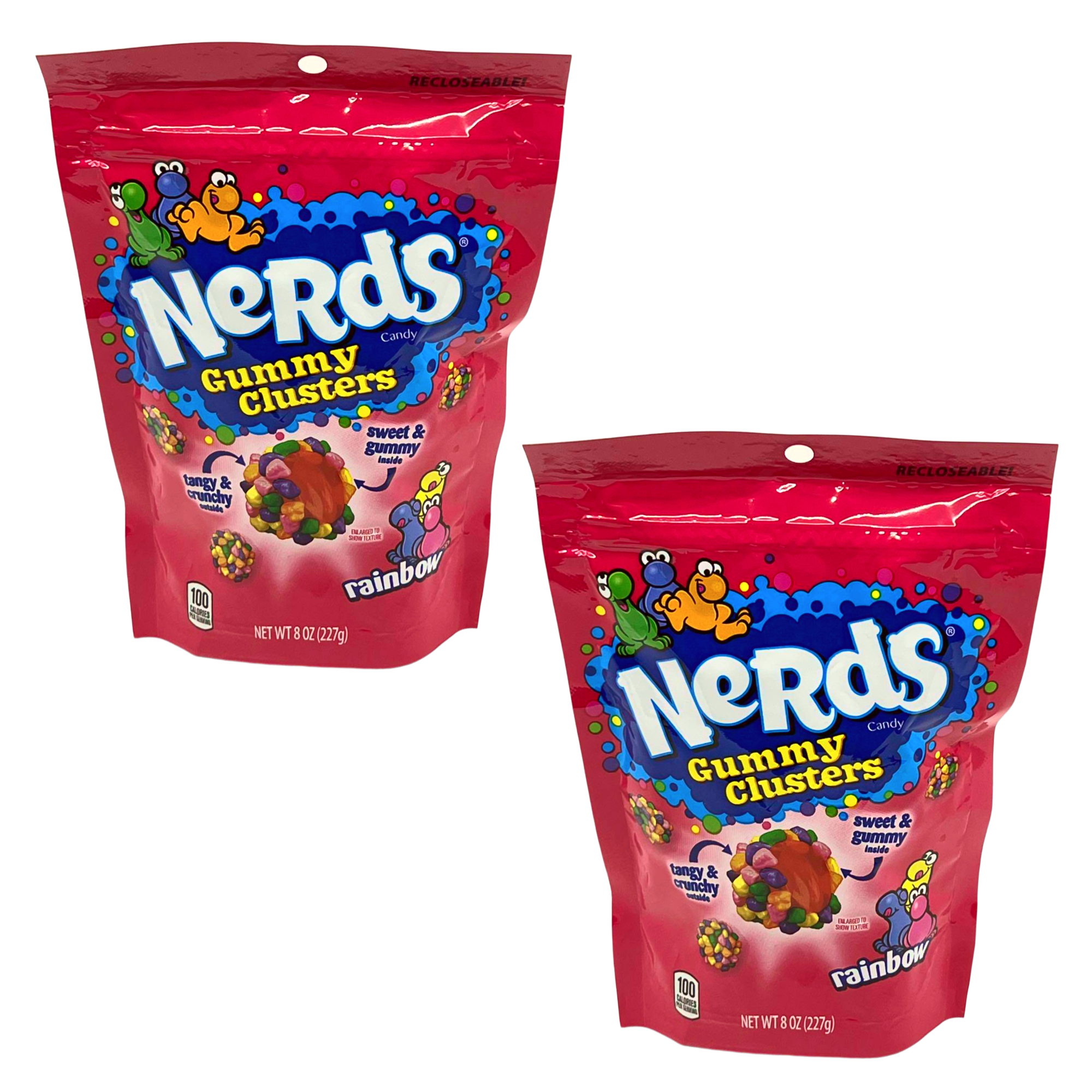 Rainbow Gummy Clusters Candy Bundle. Includes Two- 8 Oz Bags of Nerds ...