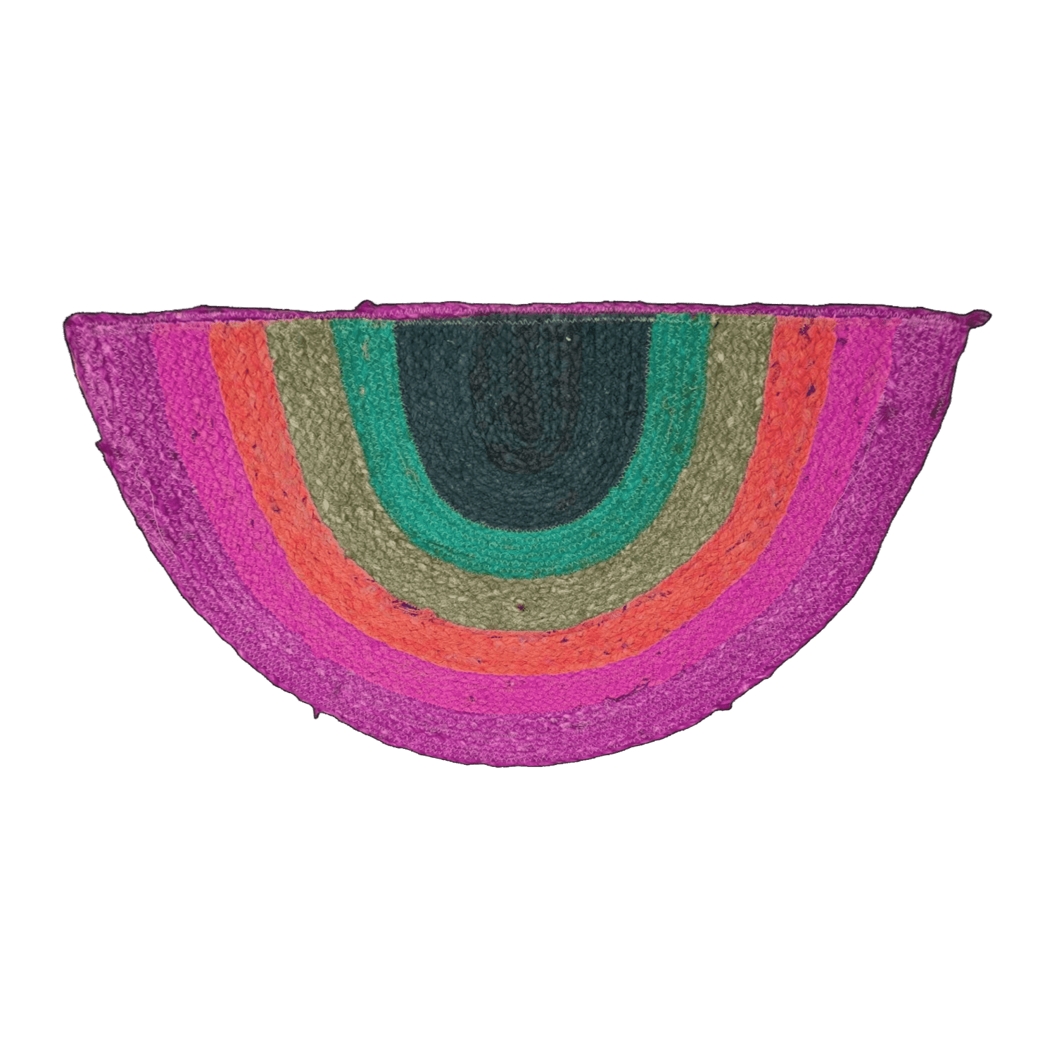 Rainbow Half Moon Accent Jute Rug - Pink - Walmart.com