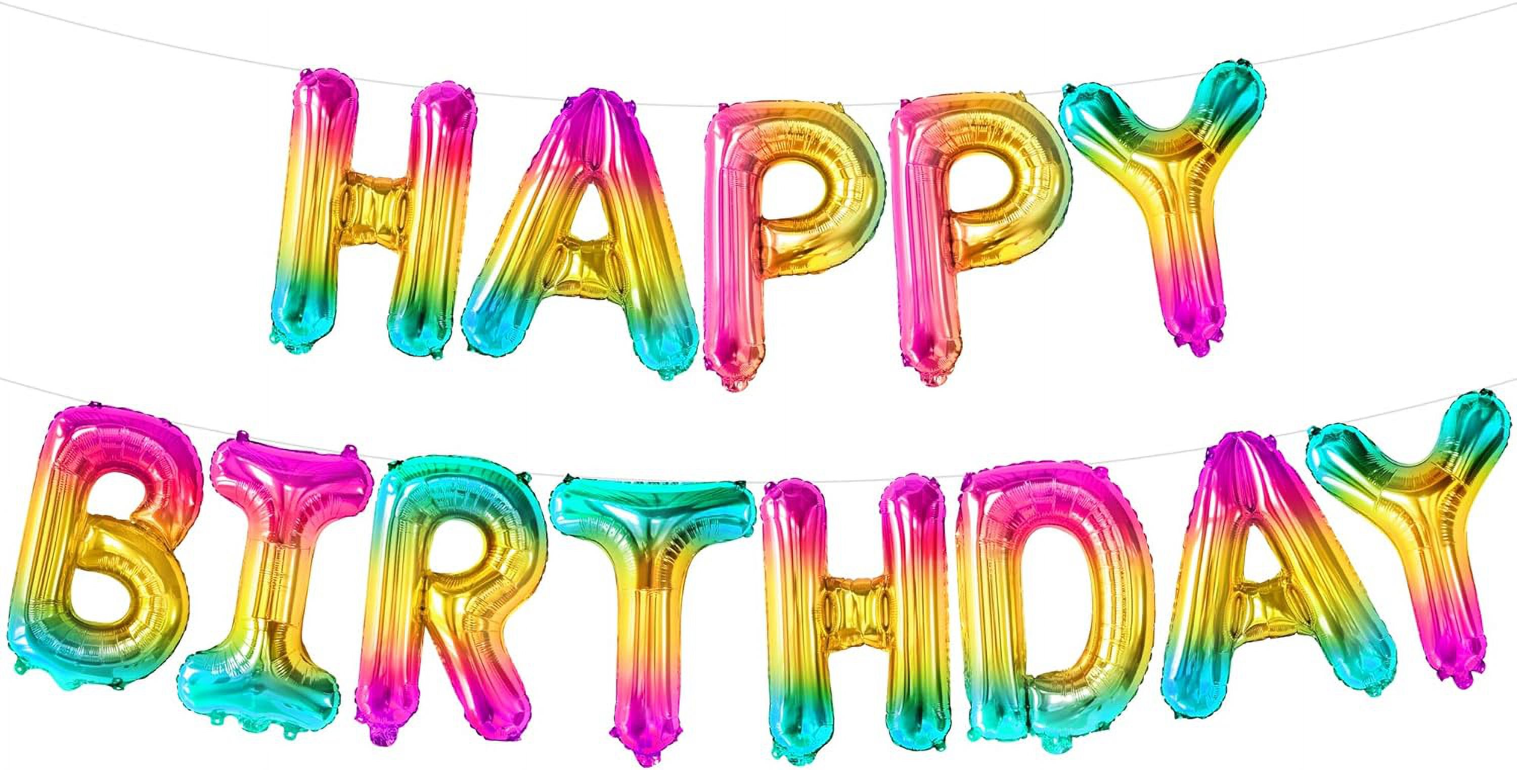 , Rainbow Happy Birthday Balloon Letters - 16 Inch | Birthday ...